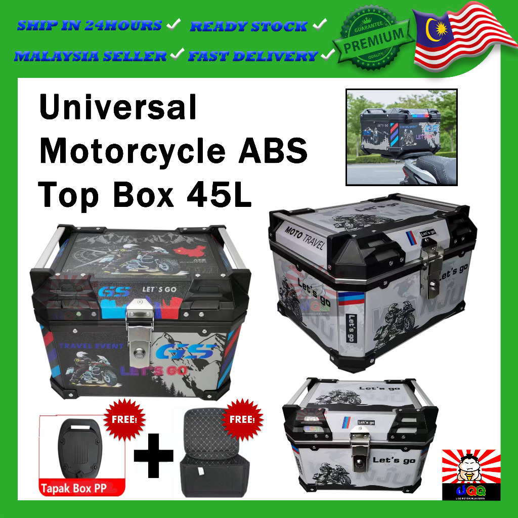 45L Motorcycle Box Waterproof Top Box Aluminium Motorcycle Givi Top Box ...