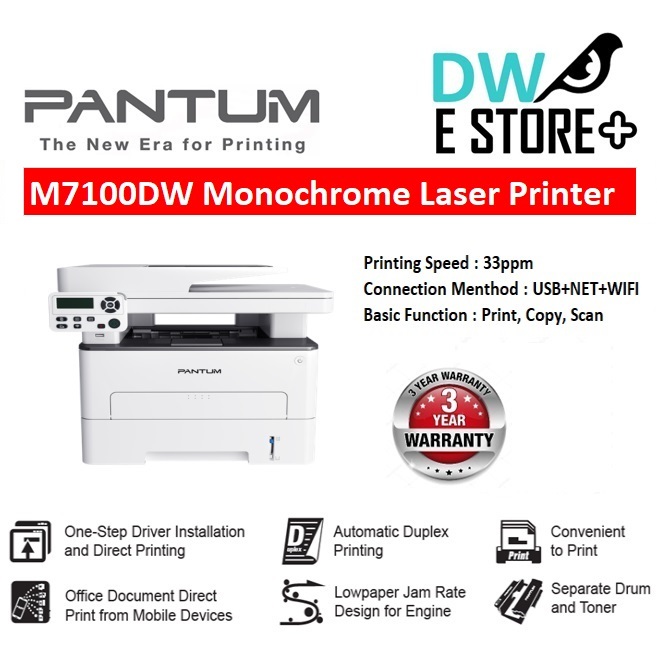 Pantum Monochrome Multi-Function Laser Printer M7100DW | Shopee Malaysia