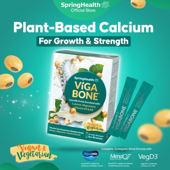 EXP 10/2024 Springhealth VigaBone Soymilk Drink ( 30 Sachets ) | Shopee ...