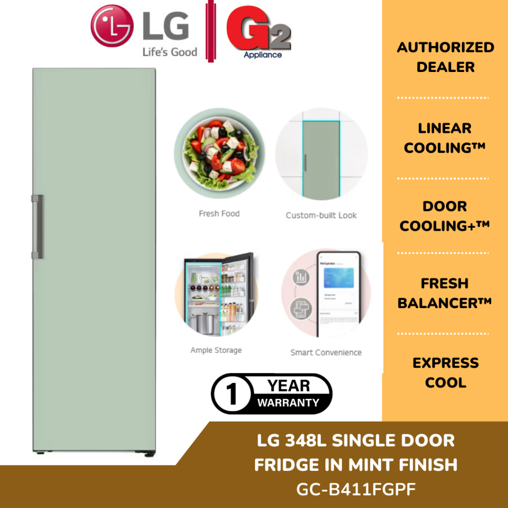 LG 348L SINGLE DOOR FRIDGE IN MINT FINISH GC-B411FGPF [READY STOCK]-LG ...