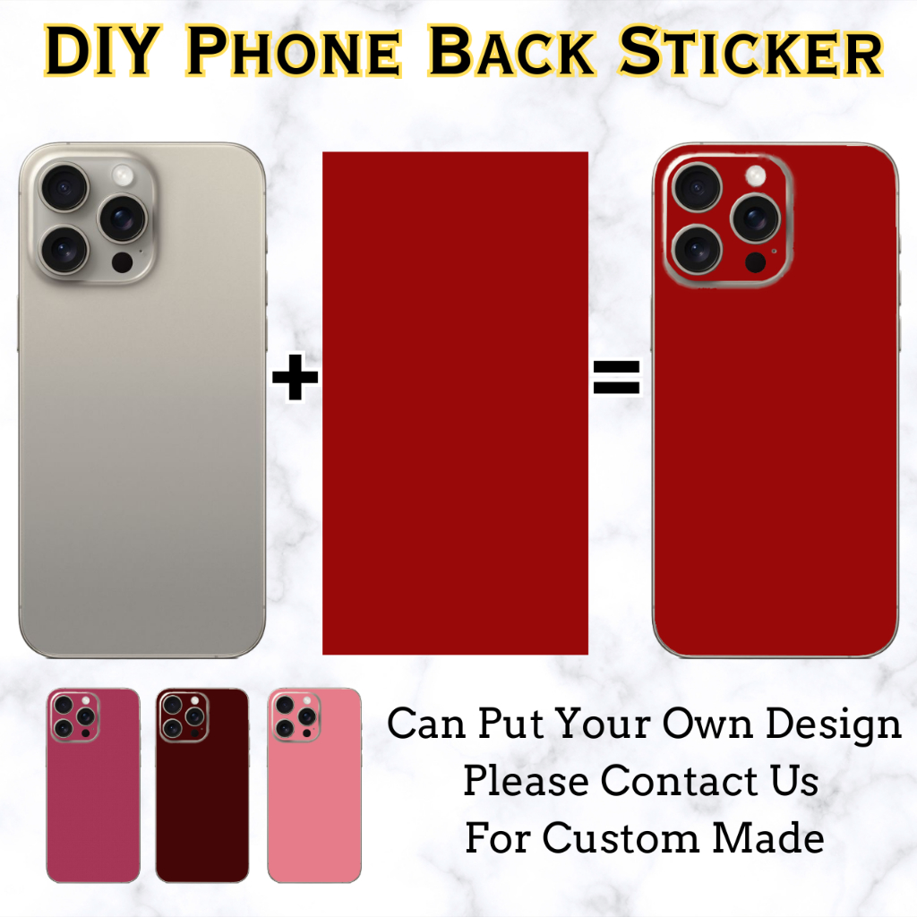 Red Colour Series Back Film For iPhone 15 Pro Max ip 15 Plus ip 14 Pro ...