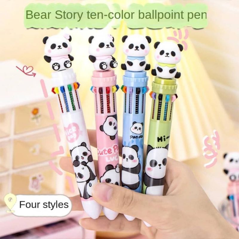 Panda Ball pen 10colours cute Ball pen | Shopee Malaysia