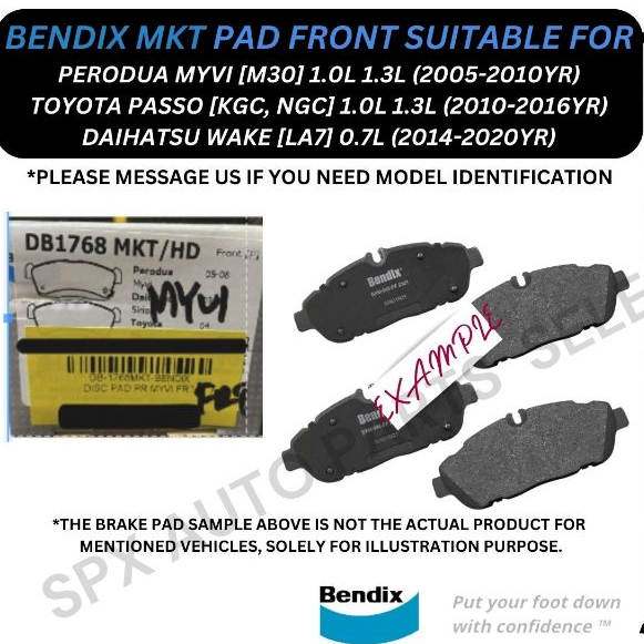 BENDIX DISC BRAKE PAD (FRONT) FOR PERODUA MYVI [M30, SE] '05-10YR ...