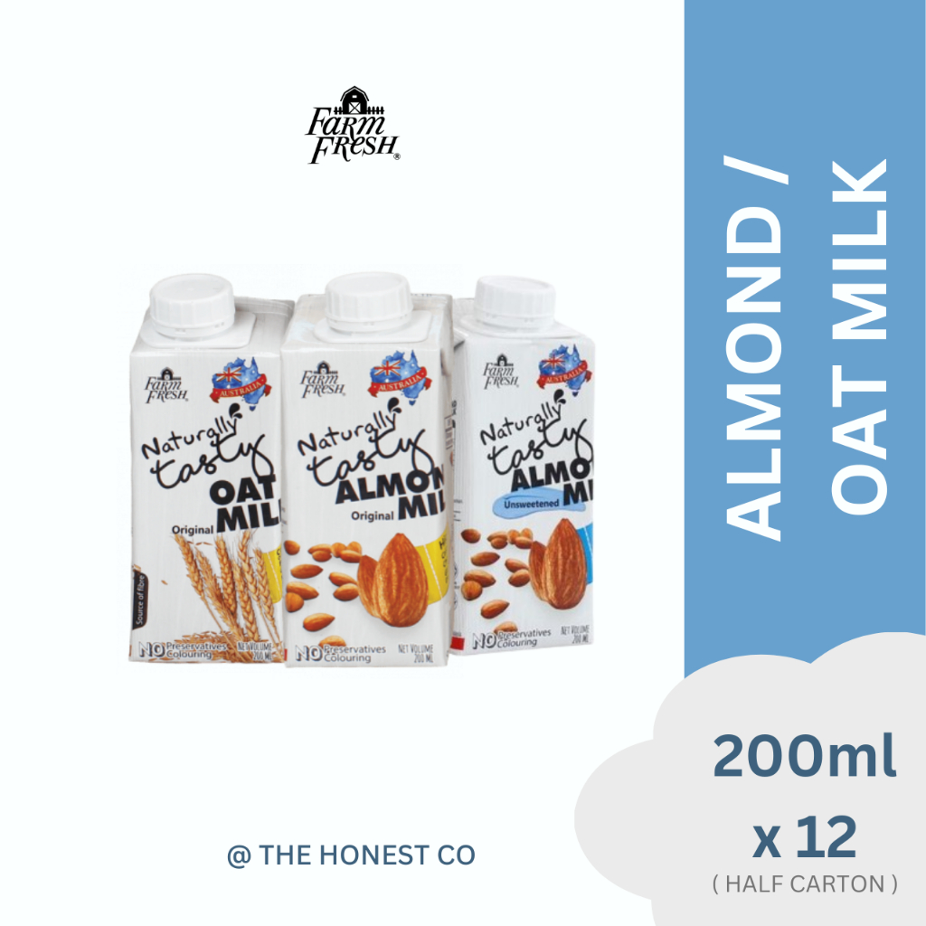 NUTRITIOUS UHT FARM FRESH ALMOND/UNSWEET ALMOND/OAT MILK 200ML X 12 ...