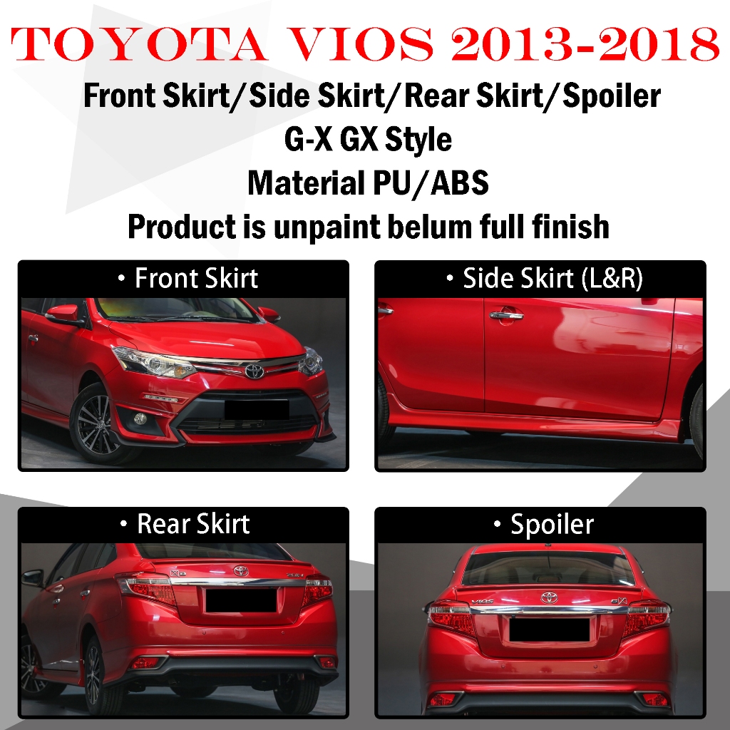 TOYOTA VIOS NCP150 2013-2018 T.STV-2 TRD SPORTIVO -2 MODEL PU GETAH/ABS ...