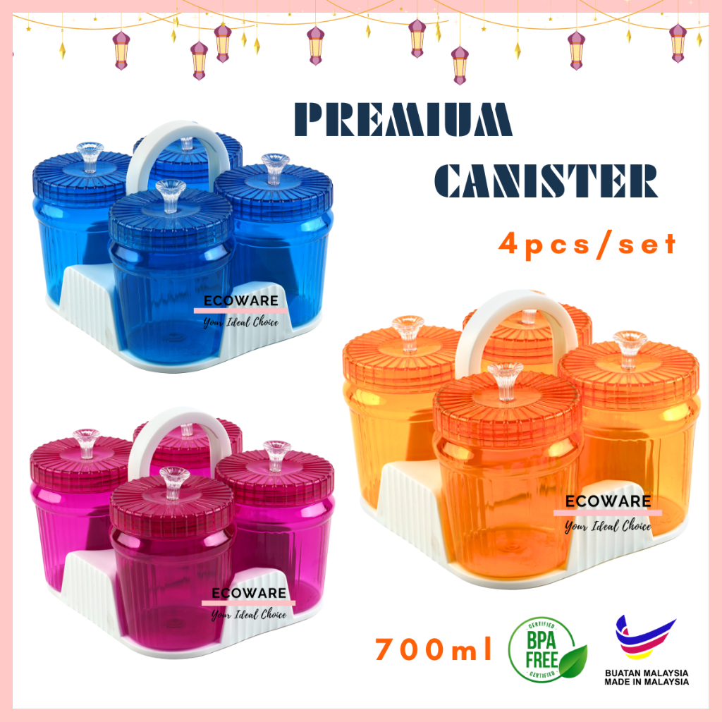 Mamashop 4pcs Set Bekas Kuih Raya Set / Cookies Container Set / Bekas ...