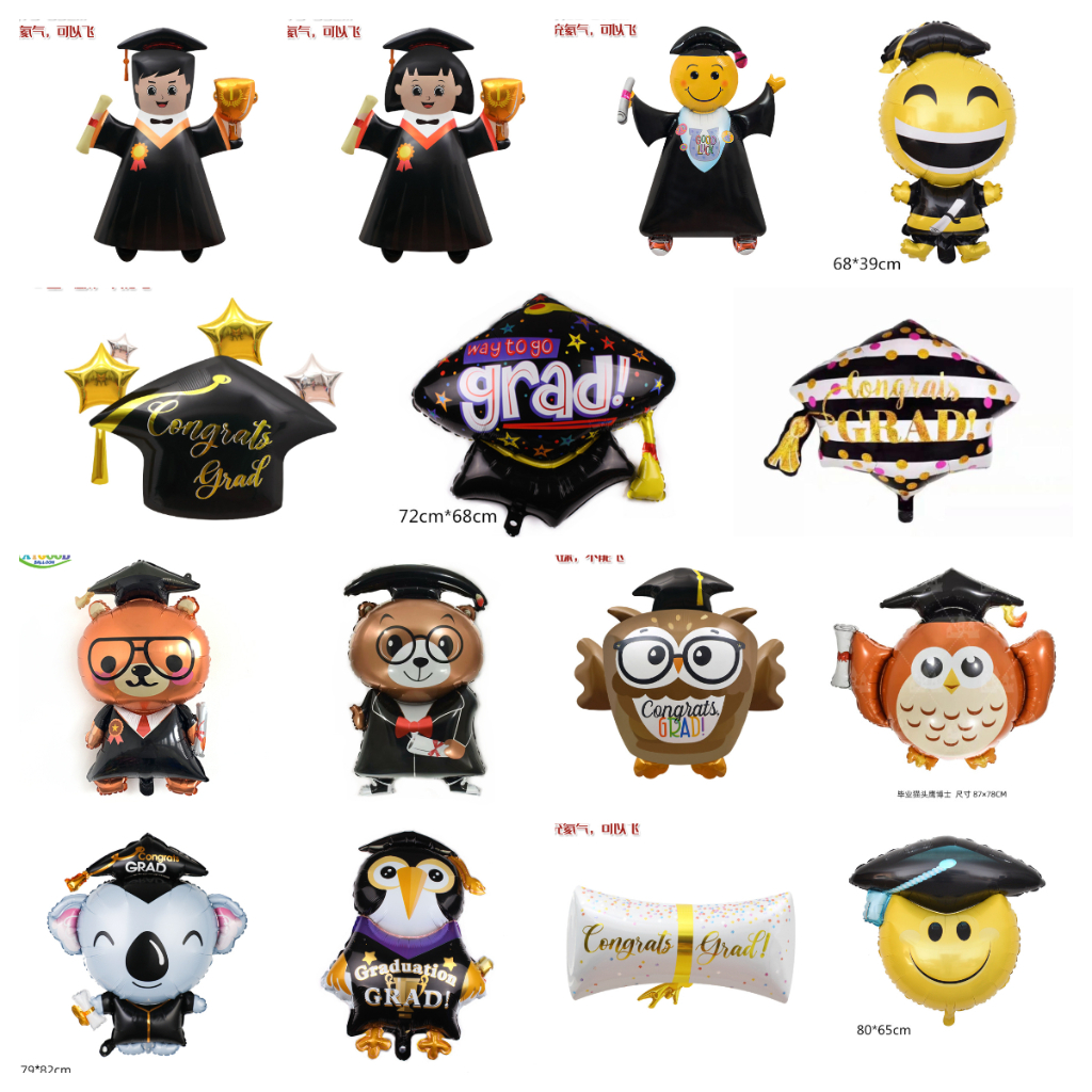 [Ready Stock] Graduation Themed Foil Balloon Graduate Congrats Grad ...