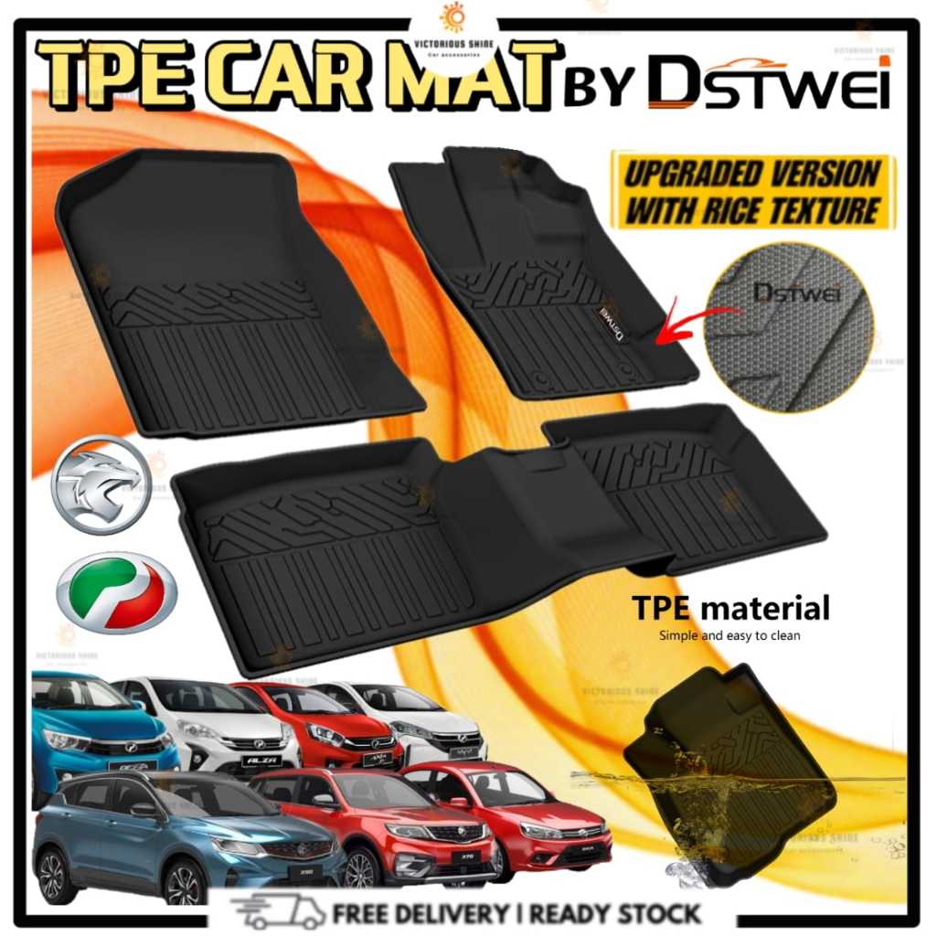 💥Upgraded💥 TPE Car Mat Car Carpet Karpet Kereta TPE Perodua Myvi Axia ...