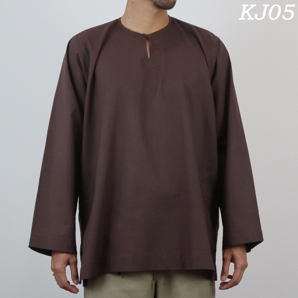 Lanbaharin Kurta Men's Linen Cotton Long Sleeve Shirt Raya | Shopee ...