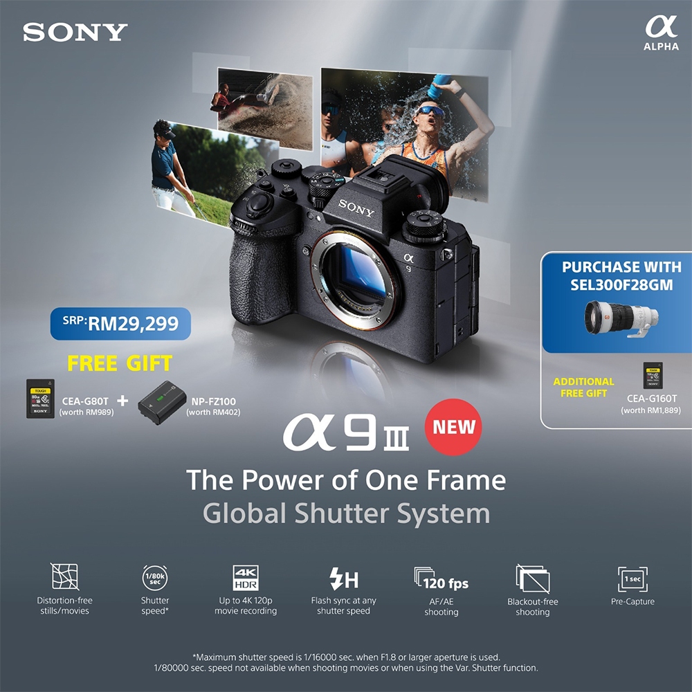 Sony A9III , A9 III , A9M3 Mirrorless Camera With Global Shutter - Body Only ( 1+1 Year Sony ...