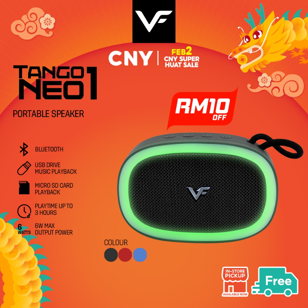 Vinnfier VF Tango Neo 1 Lightweight Portable Bluetooth Speaker with USB ...