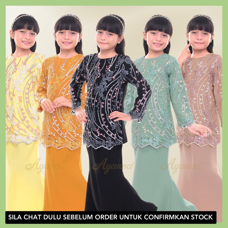 Baju Raya Kanak-Kanak Edisi Raya 2024 / Zuyyin Kurung Lace by Ayanna ...