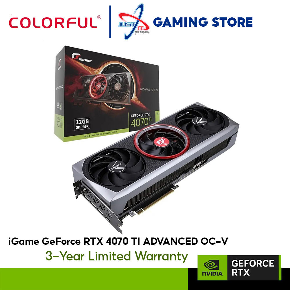 COLORFUL IGAME GEFORCE RTX4070 TI ADVANCED OC-V 12GB 192BIT GDDR6X ...