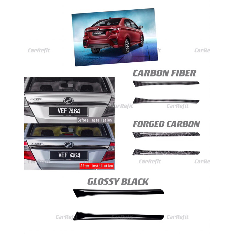 CarRefit Perodua bezza 2019-2023 car rear tail gate trim garnish ...