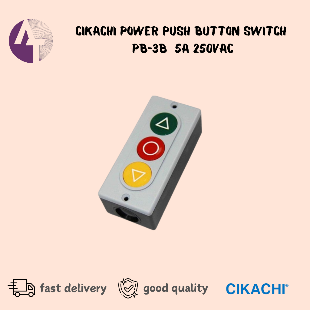 CIKACHI Power Push Button Switch PB-3B 5A 250VAC | Shopee Malaysia
