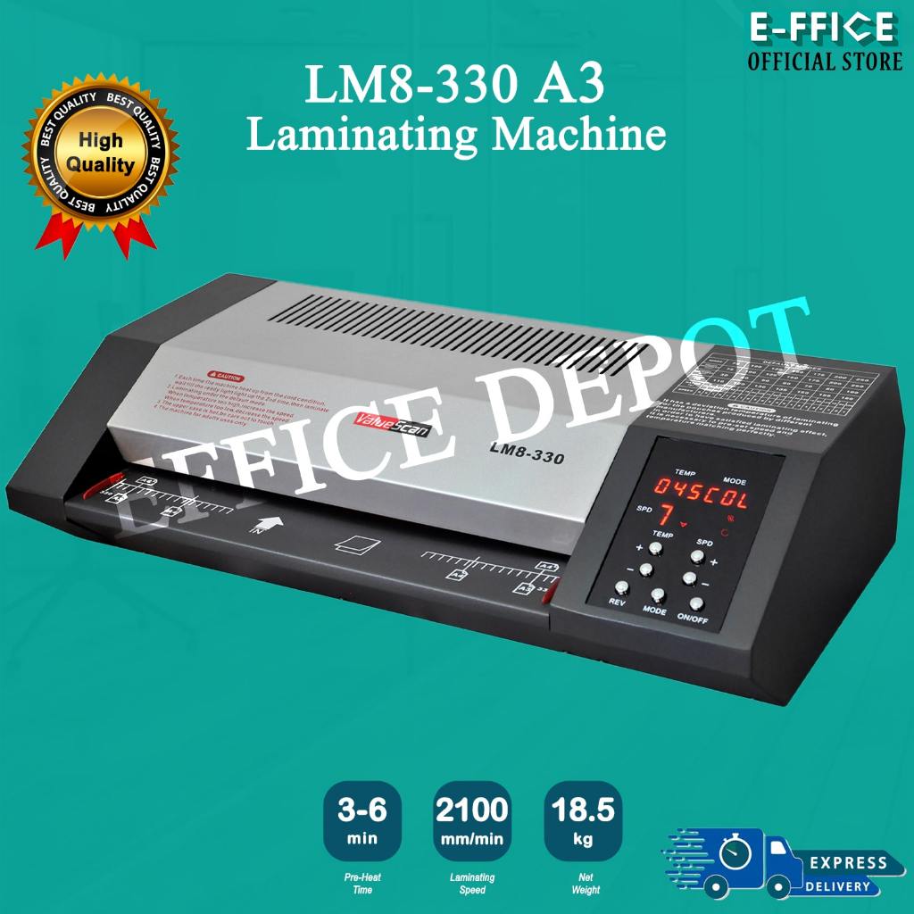 Effice Depot - LM8-330 A3 Laminate / Laminator / Laminating Machine with 8 rollers | Shopee Malaysia