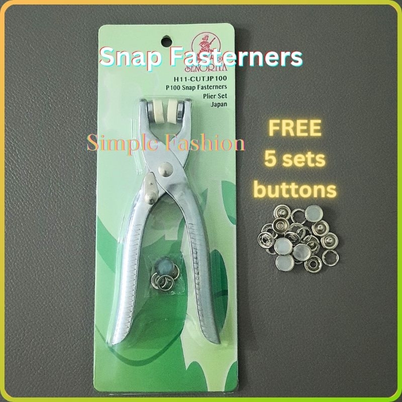 Plier Butang Ketip / Snap Fasterners / Snap Plier For Metal Snap Button ...