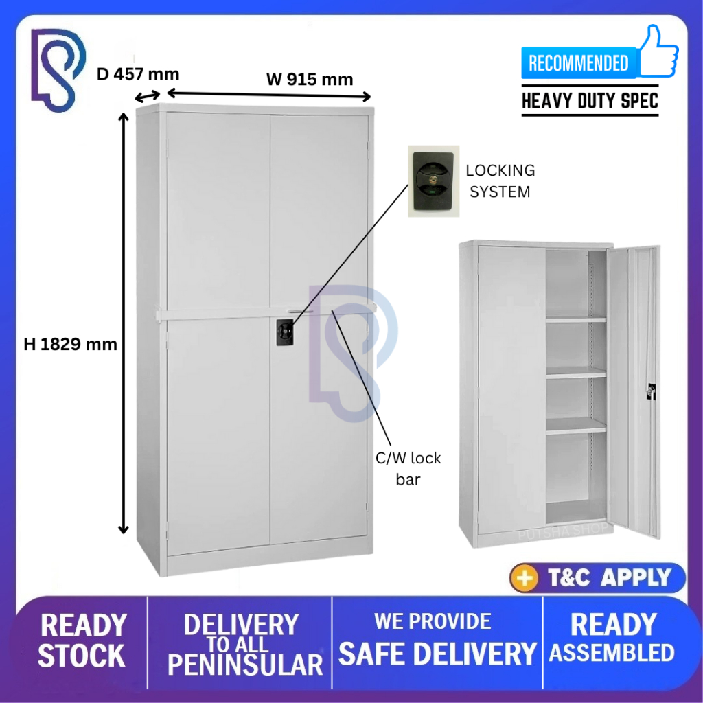 PUTSHA SHOP - Almari Besi / Metal Full Height Swing Door c/w Lock Bar ...