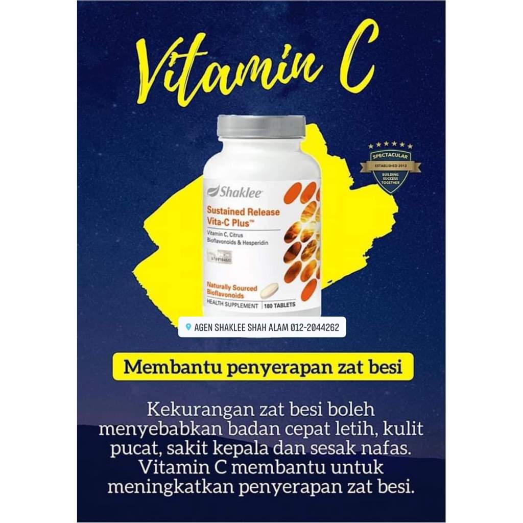 Shaklee Shak Lee Sustained Release Vita-C PlusTM (180 tablets) | Shopee ...
