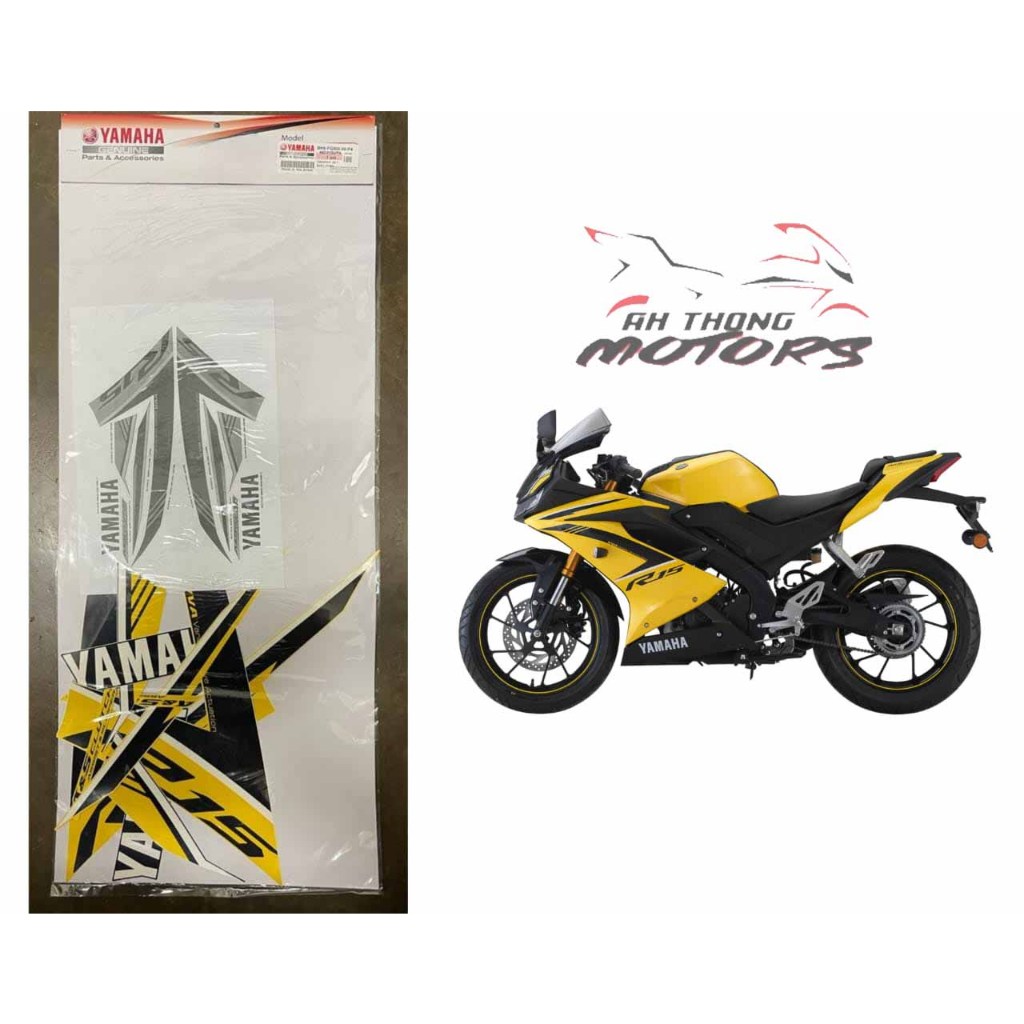 R15 Stripe Set/ Graphic Set/ Sticker Body Set B2S1 (YM6) Yellow 100% ...