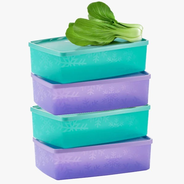 READY STOK [ORI] TUPPERWARE Snowflakes Double Square Round 1.3L X 1PC ...