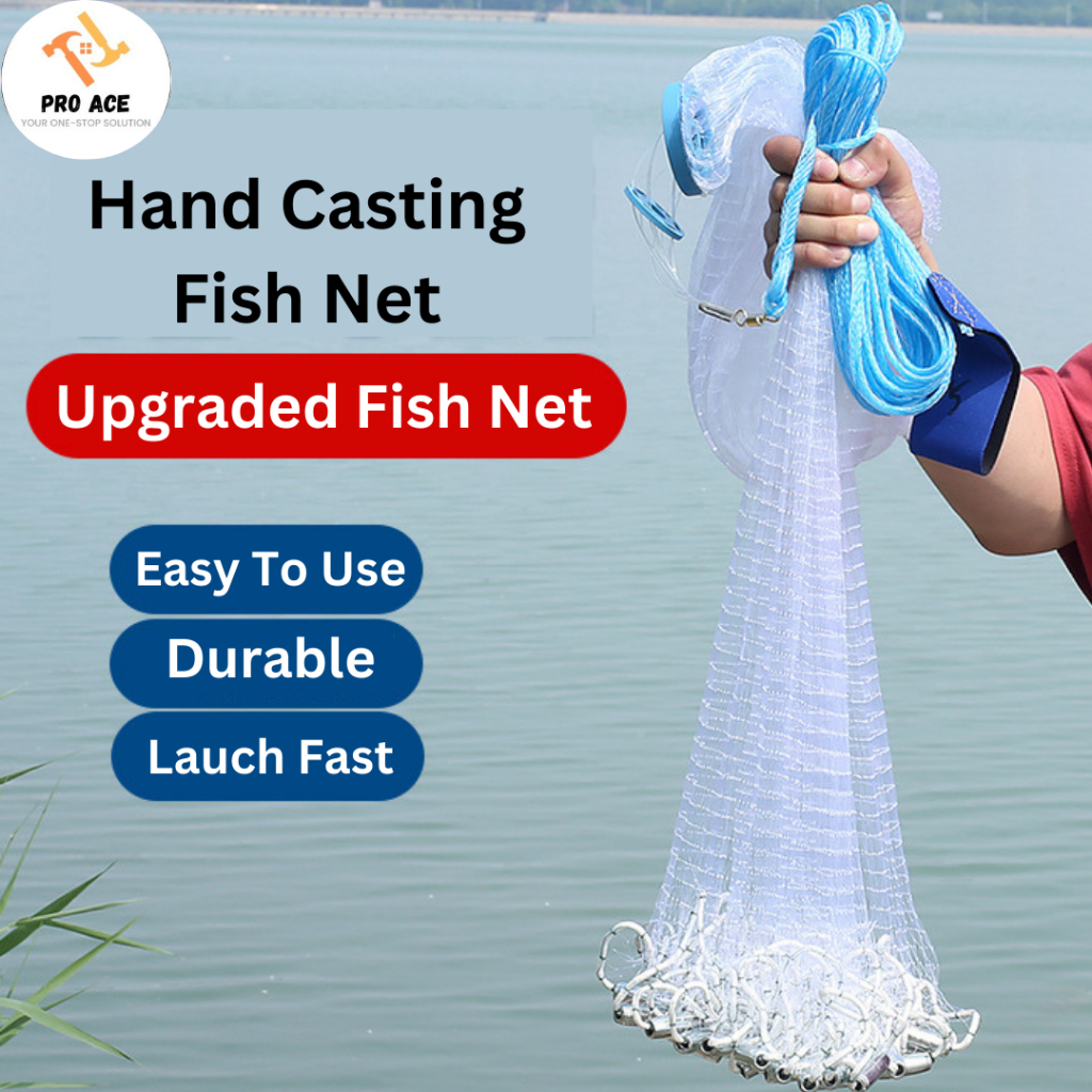 [ 🔥 Ready Stock 🔥 ] Jaring Ikan Fishing Net Hand Casting Tangsi Mesh ...