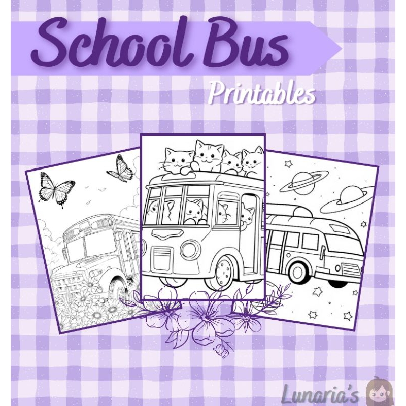 LUNARIA'S [Printables] Simple and Intricate School Bus - 32 Colouring ...