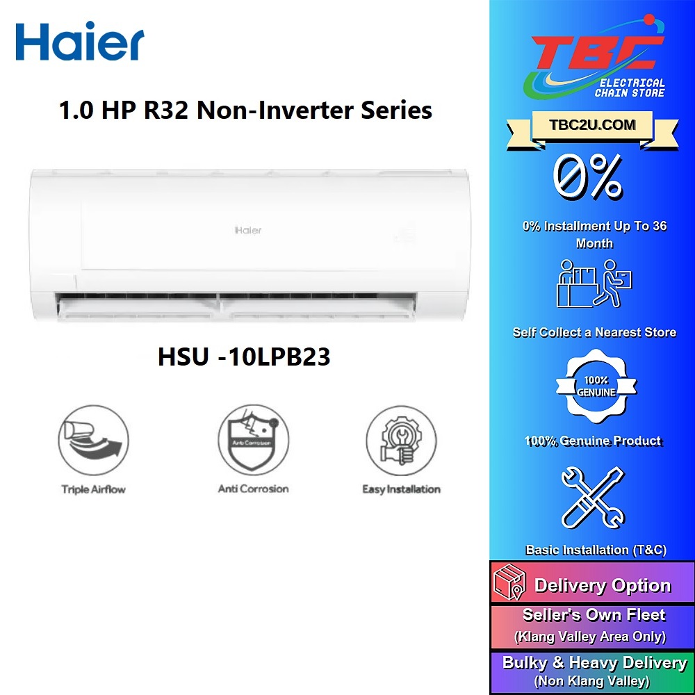 HAIER 1.0HP R32 NON-INVERTER AIR CONDITIONER HSU-10LPB23 | Shopee Malaysia