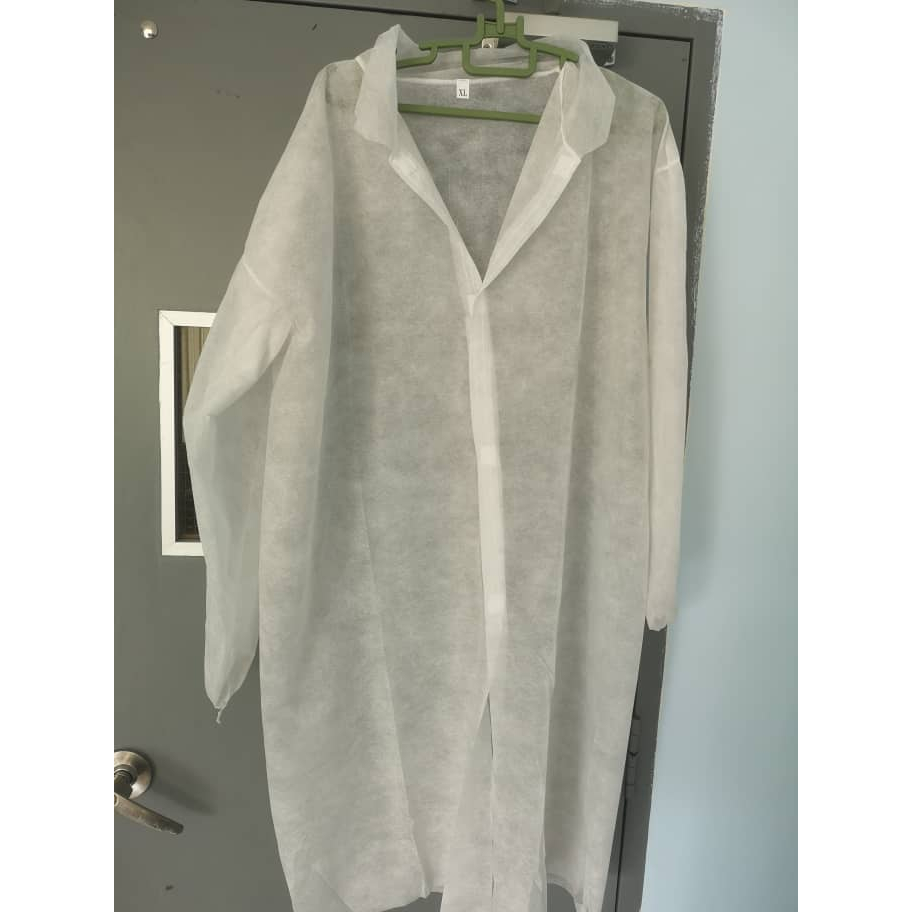 Disposable pp non woven Lab Coat velcro (10pcs) | Shopee Malaysia