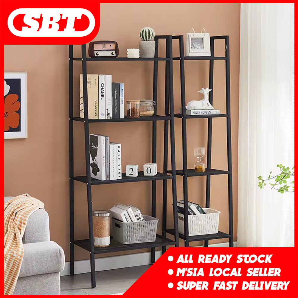 Lerberg 4 Tier Multipurpose Shelf Storage Rack Metal BookShelf Office ...