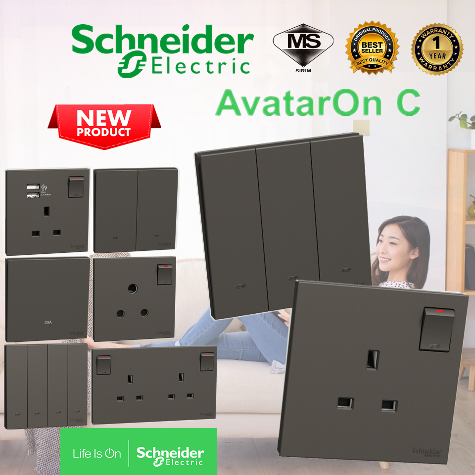 🔥HOT SALES🔥Schneider AvatarOn C Switches Socket Dark Grey | Switches ...
