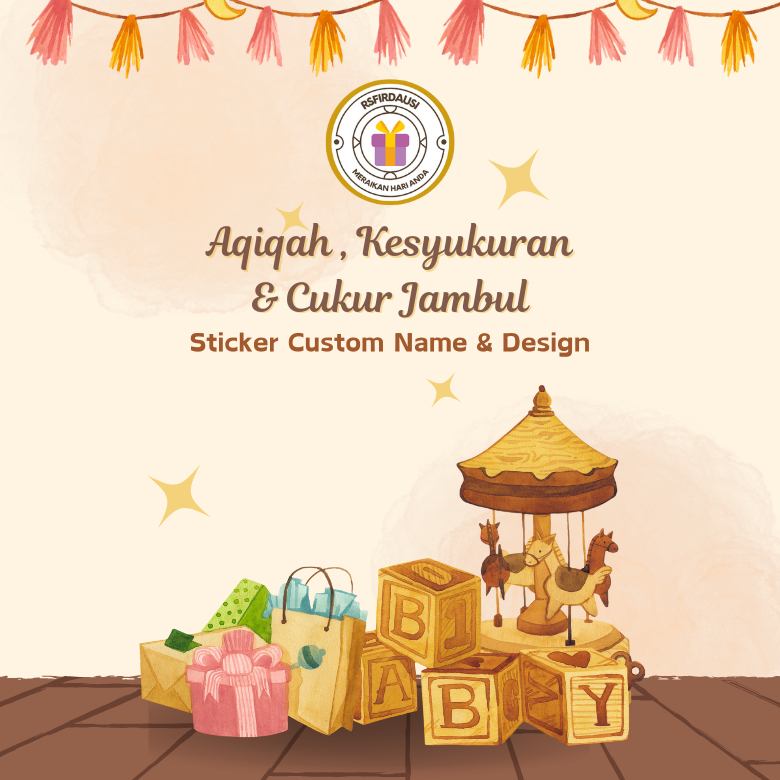 100 pcs Sticker aqiqah cukur jambul kesyukuran doa selamat pelbagai ...