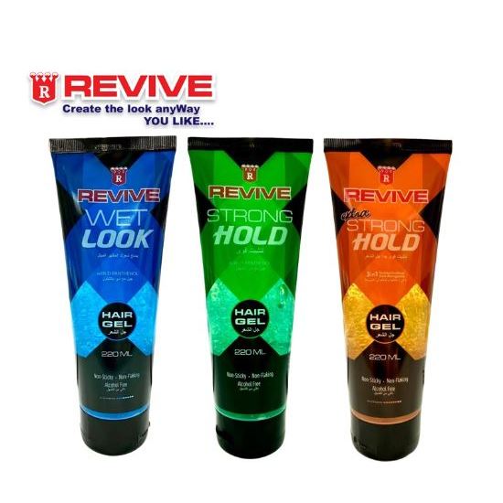 Revive Hair Gel 220ml Gel Rambut (Wet Look/Strong Hold/Extra Strong ...
