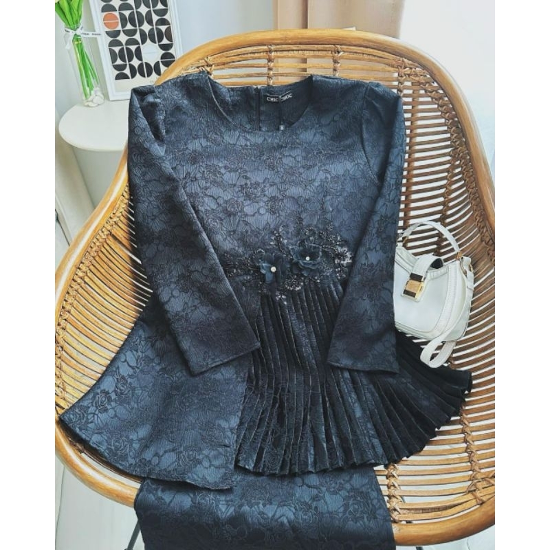 BAJU RAYA 2024 SIZE S-XL BAJU KURUNG MODEN 3D LACE PLEATED PUFF BAHU ...