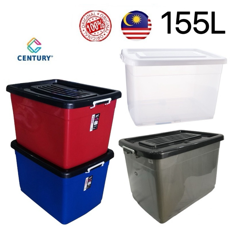 CENTURY 155L Transparent Storage Box With Wheel 7889 7889BC 7889SC ...