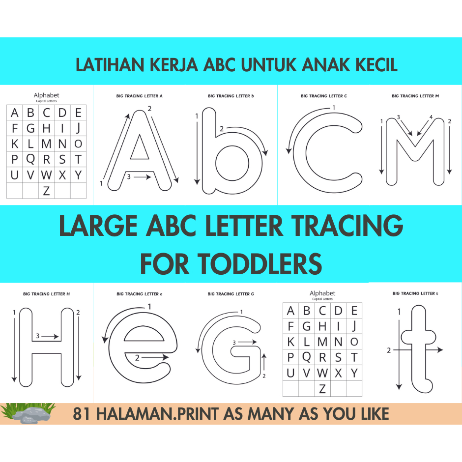 [PDF] 78 Pages Large ABC Letter Tracing for Toddlers / Latihan Menulis ...