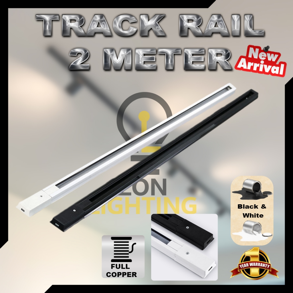 2 Meter Track Rail Lampu LED Tracklight Rail Spotlight Ceiling ...
