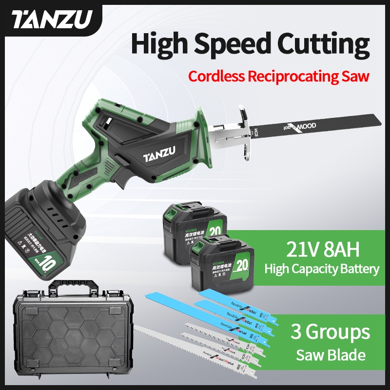 TANZU Cordless Reciprocating Kit Battery Reciprocating Saw Gergaji ...
