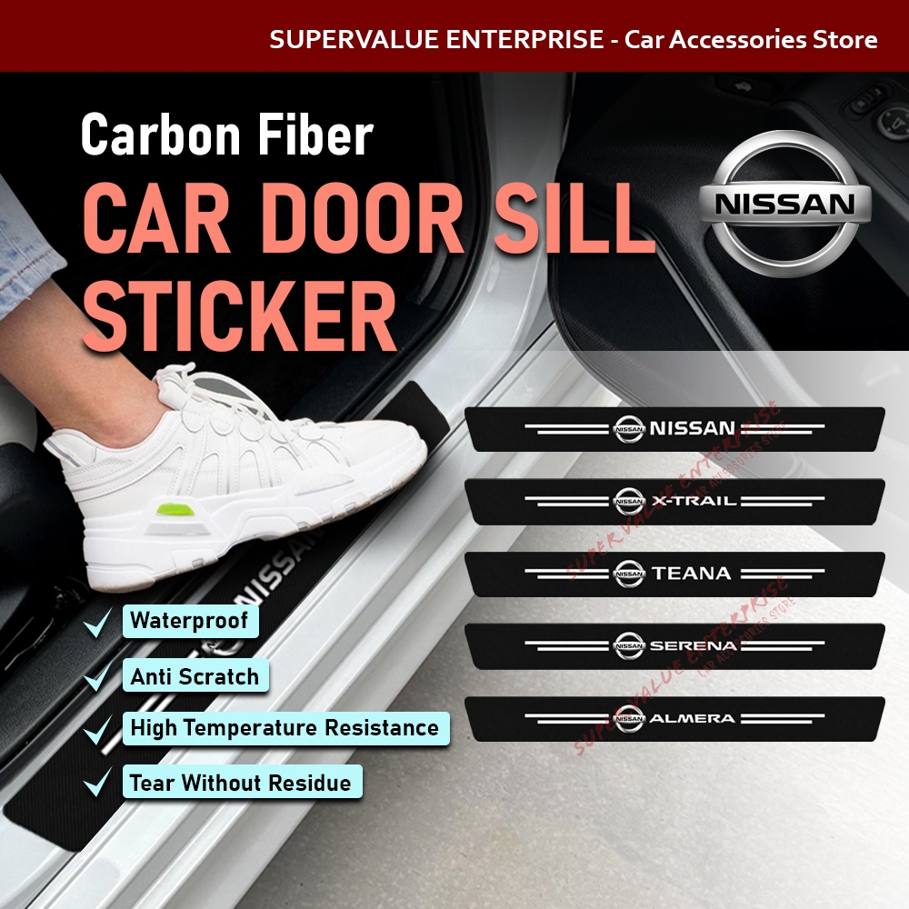 4Pcs Nissan Car Door Side Step Sill Anti Scratch Sticker Nissan Almera ...