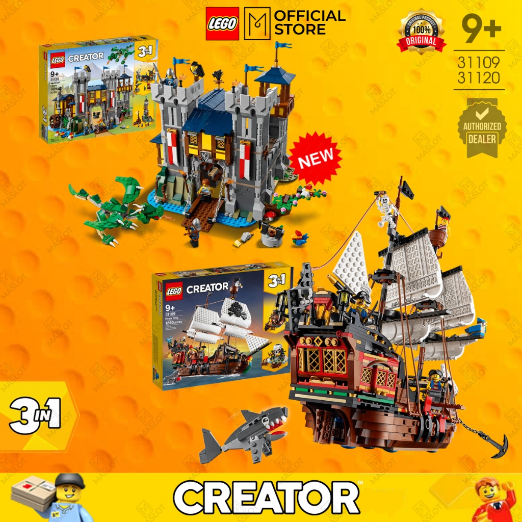 LEGO CREATOR Pirate Ship 31109 | Medieval Castle 31120 | Shopee Malaysia