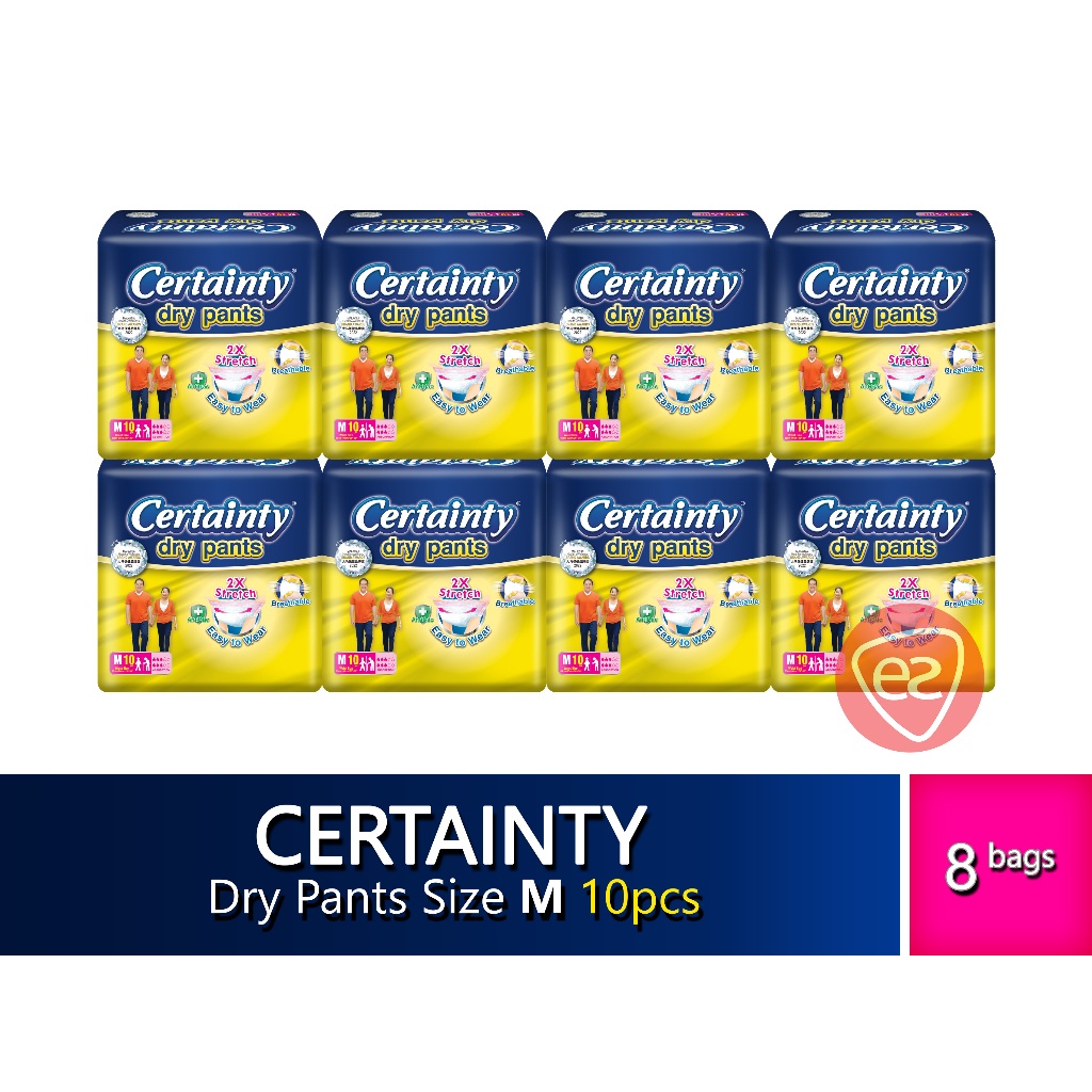 CERTAINTY DRYPANTS M80 (SIZE M 10 PCS X 8 PACKS) ADULT DIAPER PANTS REF ...