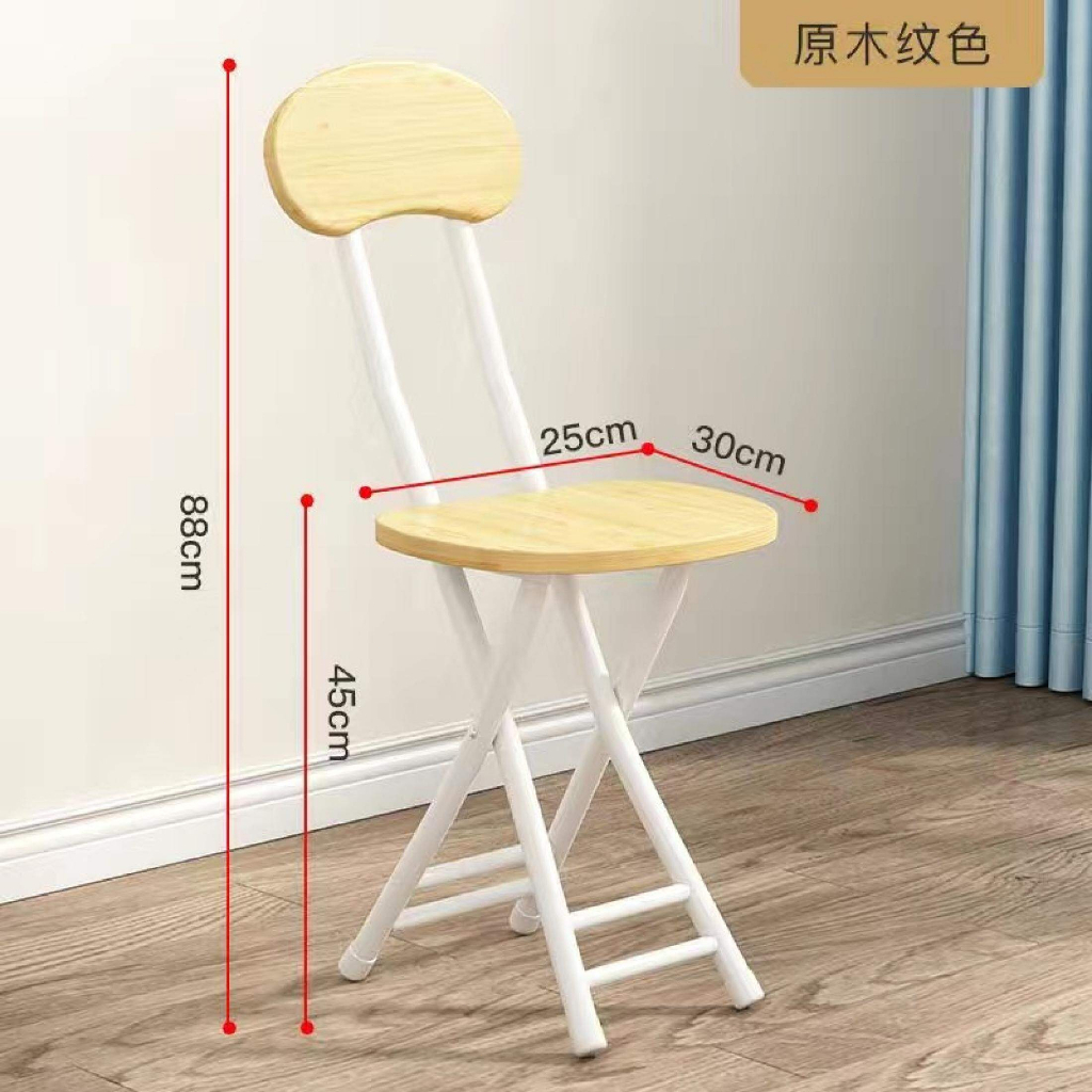 🔥Folding Chair Kerusi Lipat Solat Backrest With Cushion Modern Simple ...