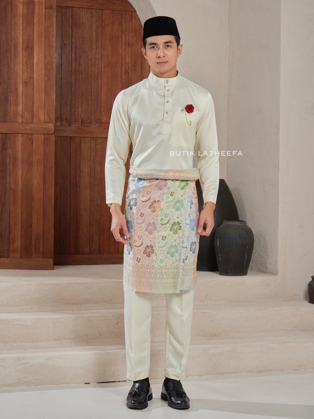 Baju Melayu Slim Fit Cream Exclusive Baju Nikah Pengantin Raja Sehari ...