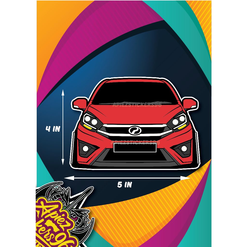 Sticker axia advance 2019 depan jenis tampal luar | Shopee Malaysia