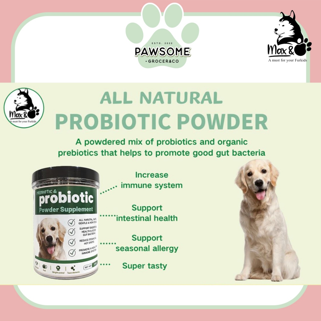 (REFILL PACK)MAX & PAW All Natural Organic Prebiotic & Probiotic Pet ...