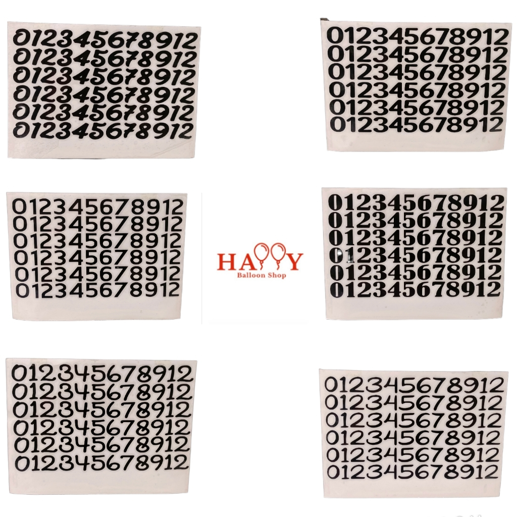 Sticker/pelekat Nombor/Abjad/Vokal AEIOU Belon/Bobo Foil Saiz 10inci ...