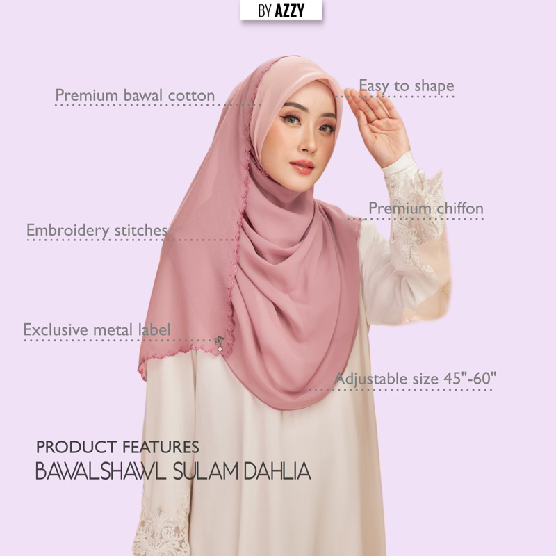 NEW DESIGN | Tudung Raya 2024 | Bawalshawl Sulam Dahlia | Awning cotton ...