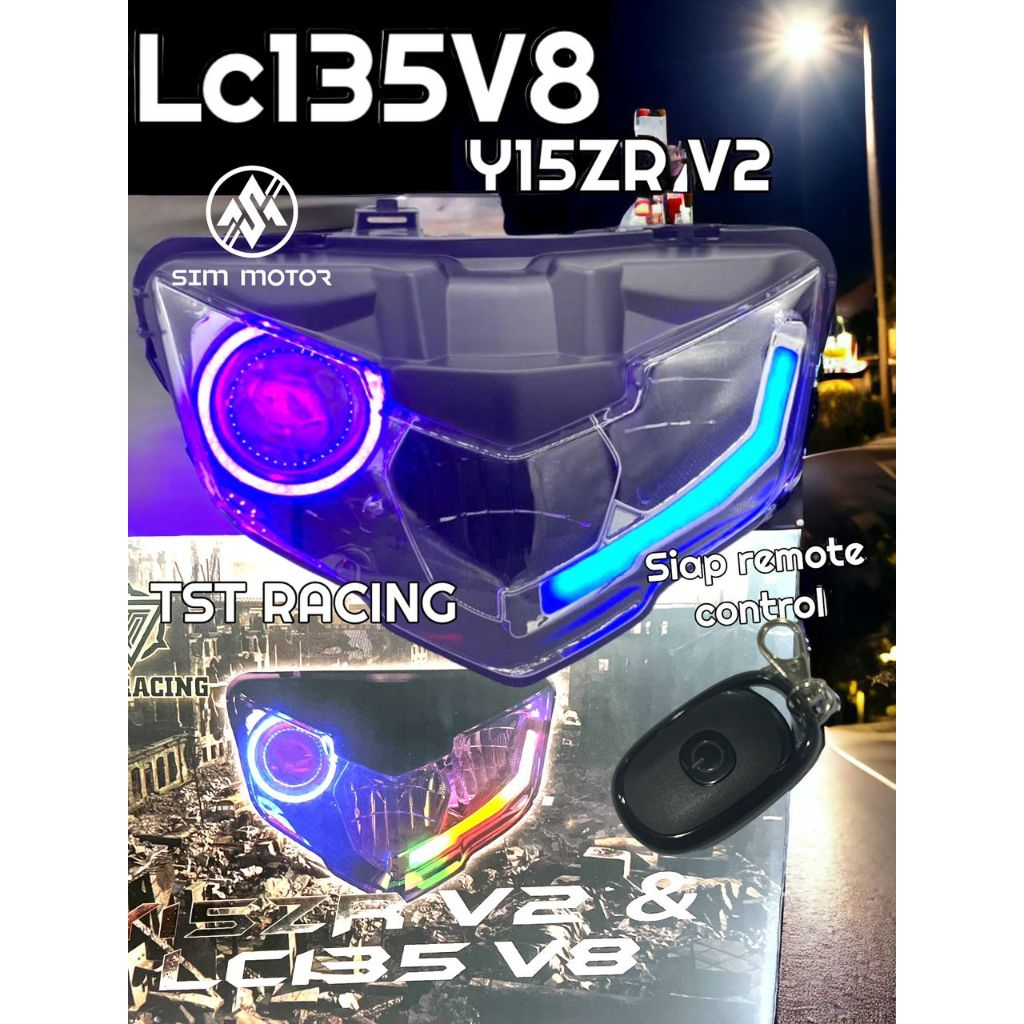 Y15ZR V2 LC135 V8 HEAD LAMP CUSTOM LED EAGLE EYE LED RAINBOW TST RACINg | Shopee Malaysia