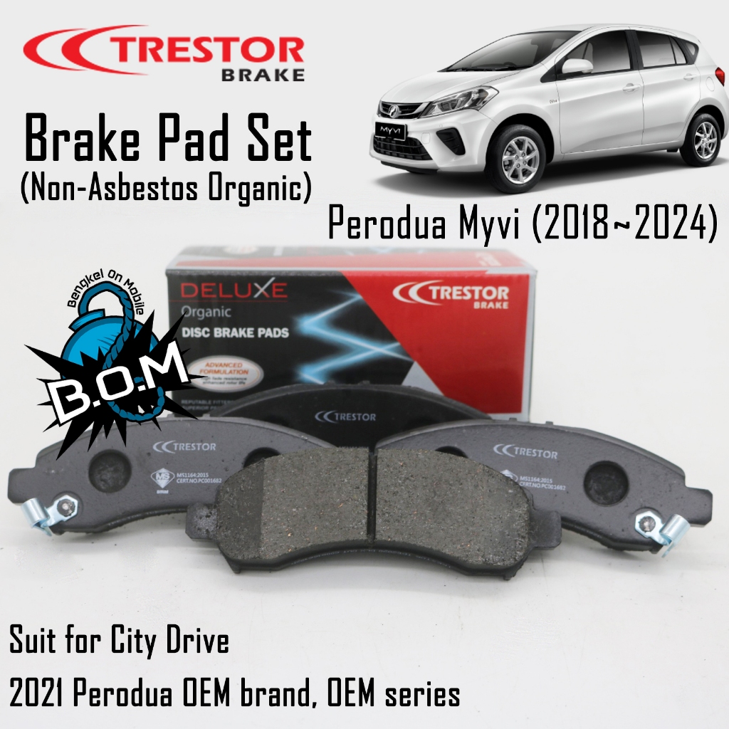 Trestor Deluxe Front Brake Pad , Brek Pad Depan , Perodua Myvi New ...