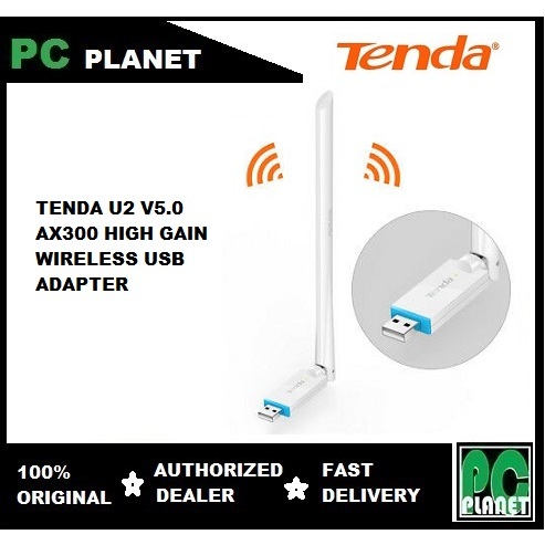 Tenda U2 v5.0 AX300 Wi-Fi 6 High Gain Wireless USB Adapter | Shopee ...